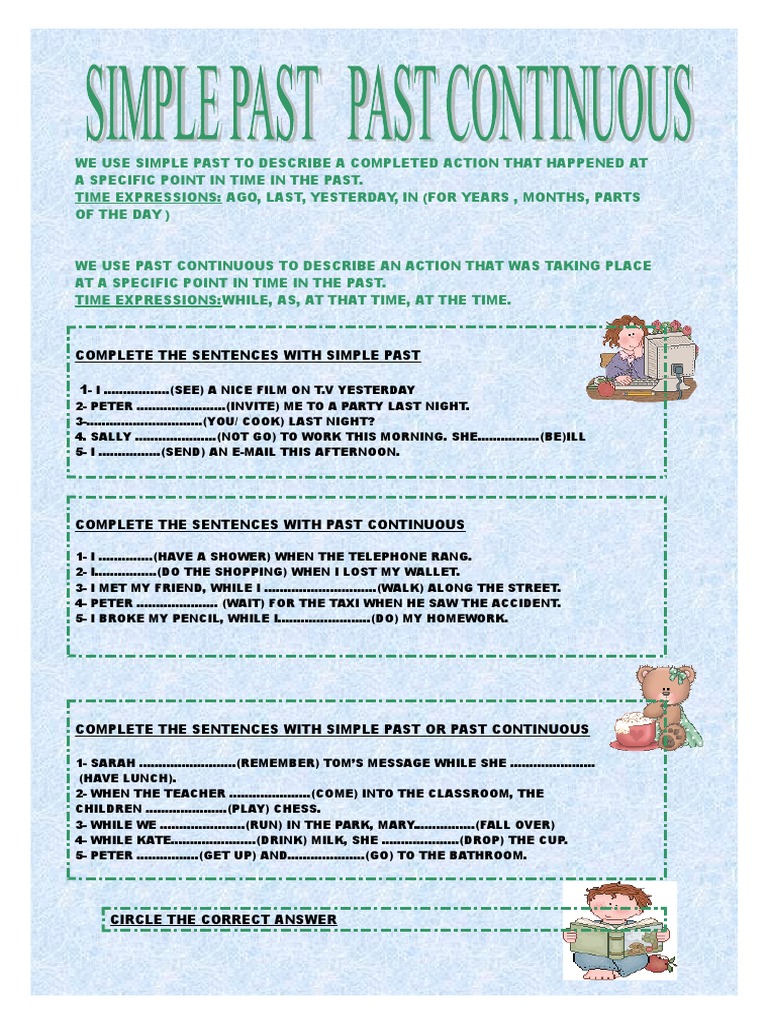 Simple Past Past Continuous Fun Activities Games - 550 | PDF