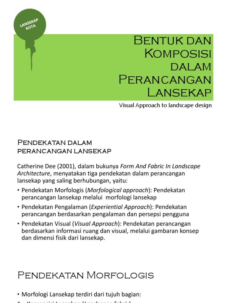 Bentuk Dan Komposisi Dalam Landscape | PDF | Lanskap | Pengelolaan Lahan