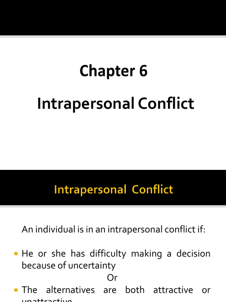 CH 6 Intrapersonal Conflict | PDF | Communication | Behavioural Sciences