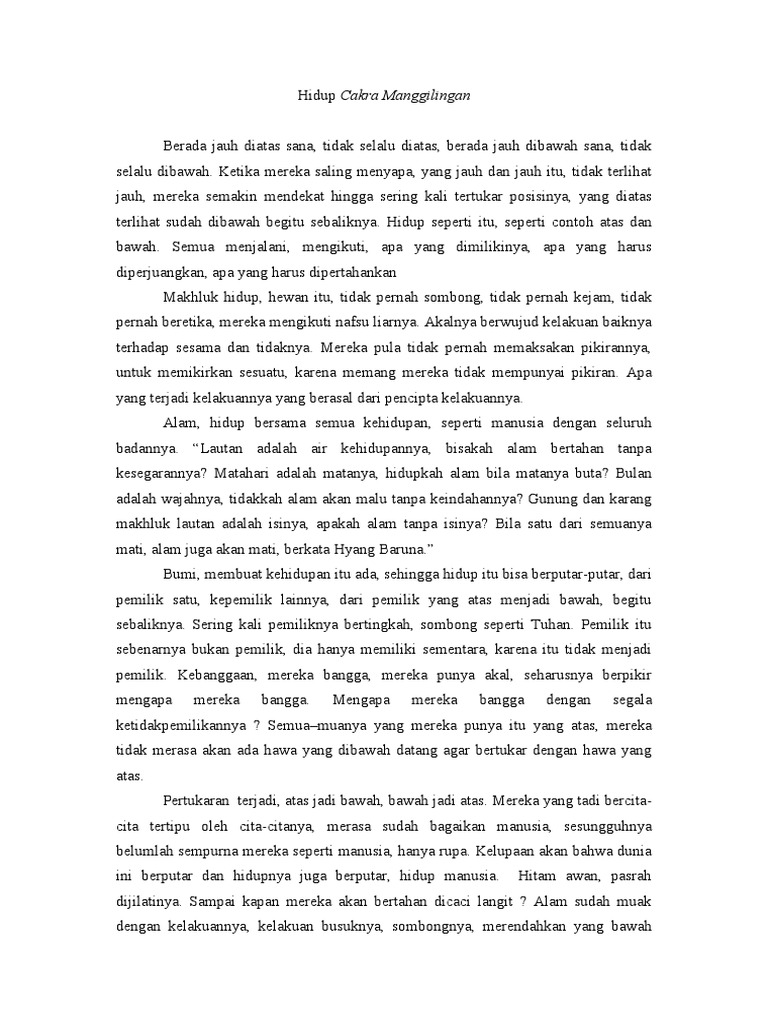 Cakra Manggilingan: Siklus Hidup dan Kesombongan | PDF | Dewasa Muda