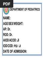 Dengue Monitoring Chart | PDF | Wellness