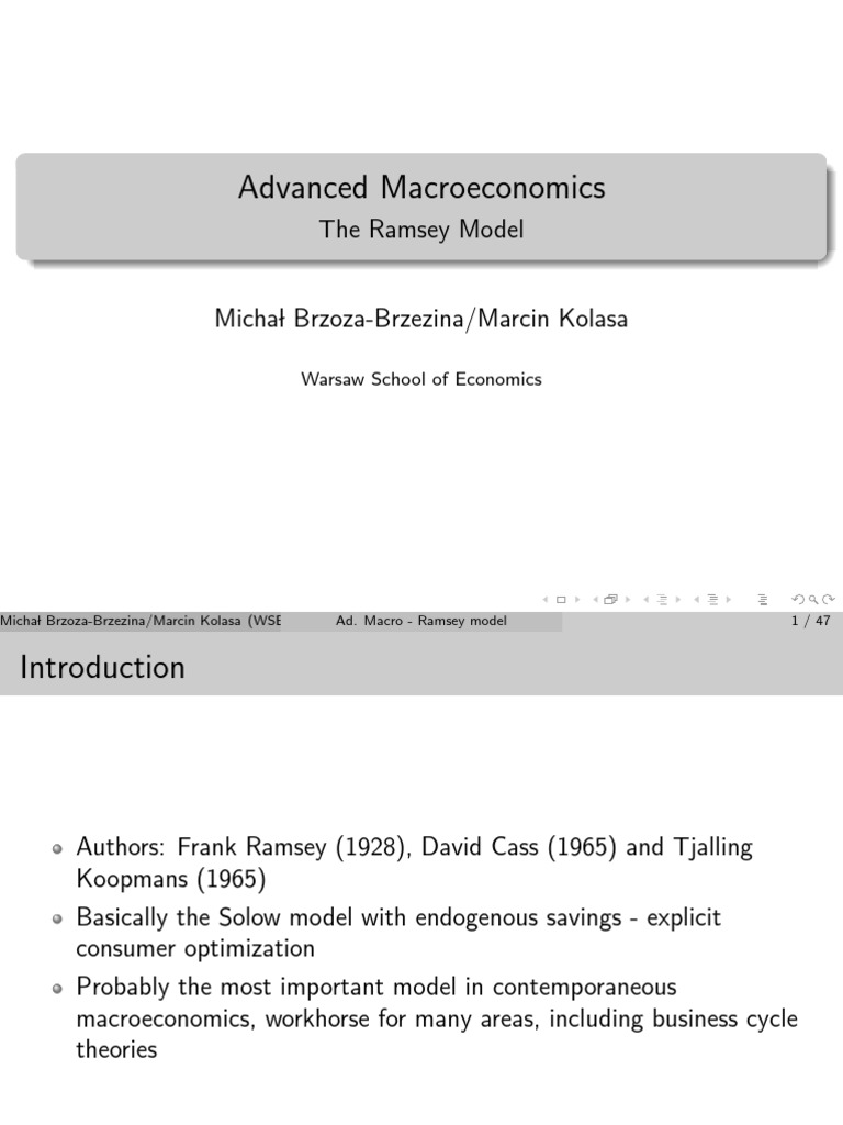 2 Ramsey Model PDF | PDF | Macroeconomics | Economics
