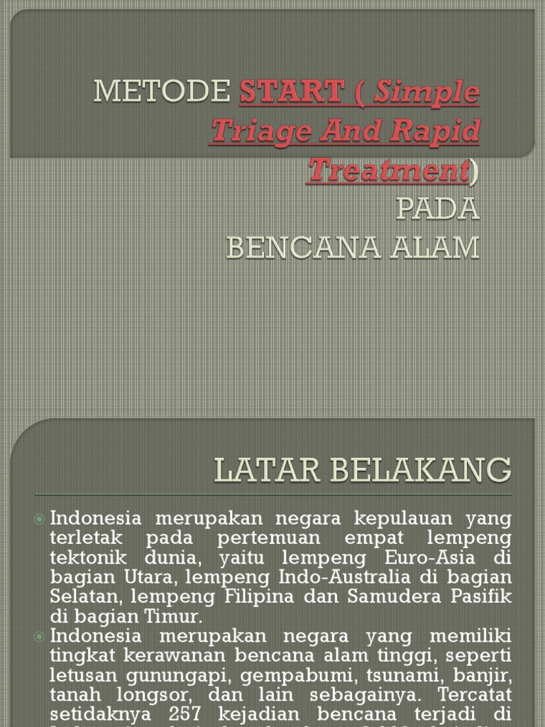 Metode Start Dalam Bencana-1 | PDF