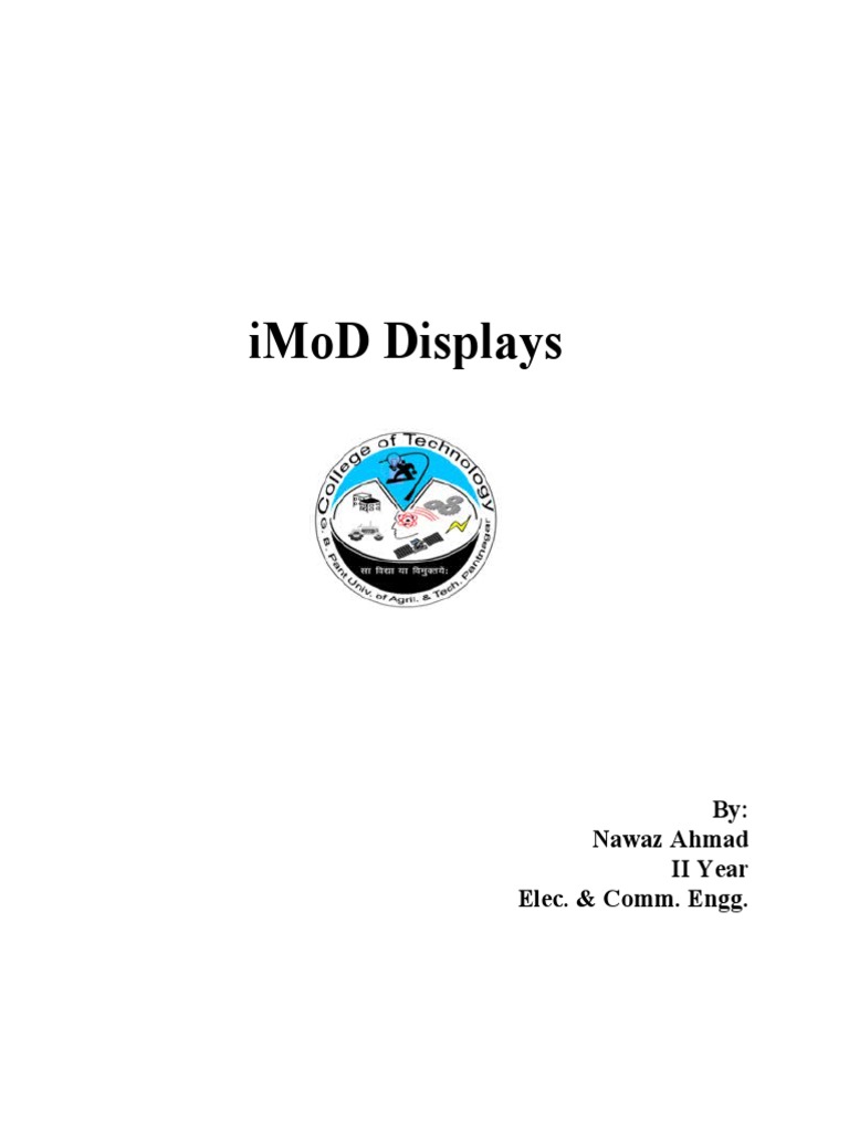 The IMOD Display Advantage | PDF | Information And Communications ...