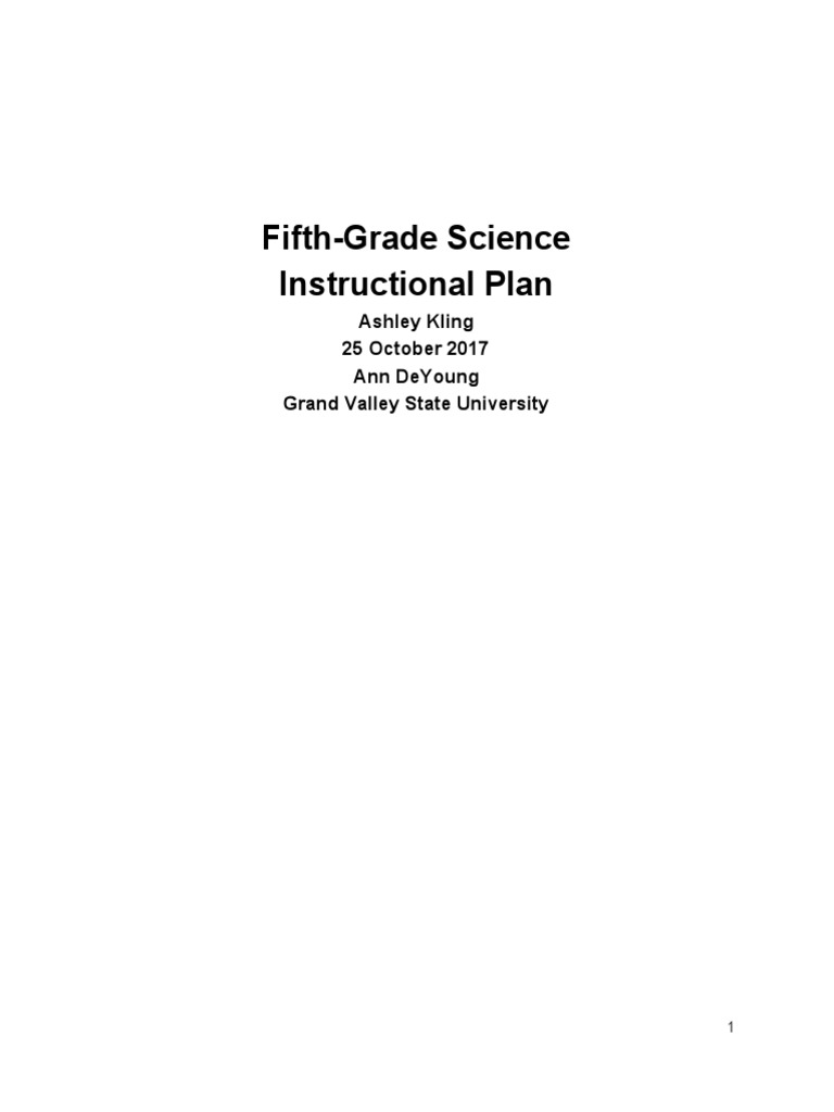 Fifth-Grade Forces and Motion Plan | PDF | Educational Assessment | Science
