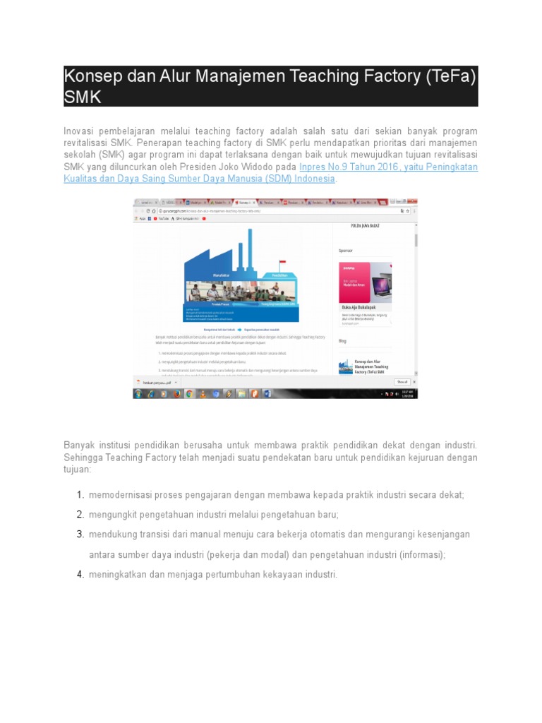 Konsep & Alur Teaching Factory | PDF | Bisnis