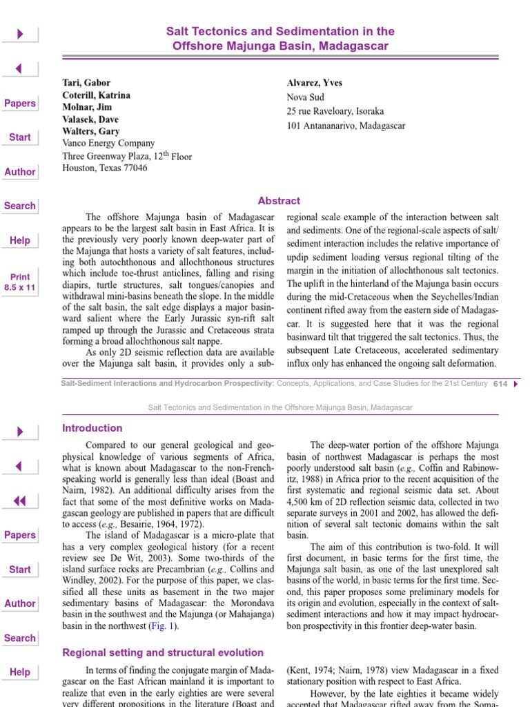 Salt Tectonics and Sedimentation in the Underexplored Offshore Majunga ...