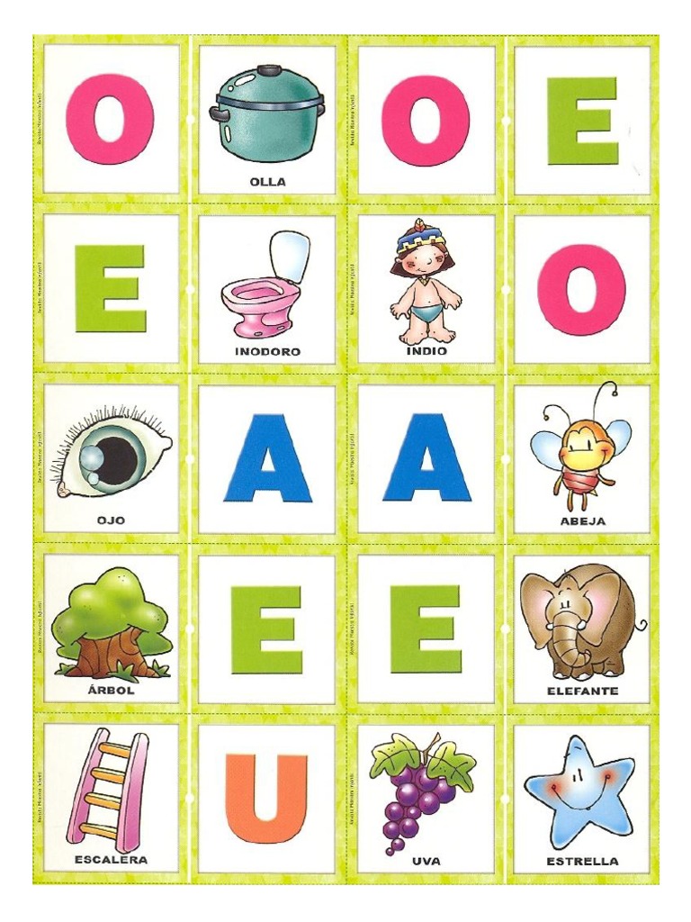 Juego de Memoria Con Las Vocales