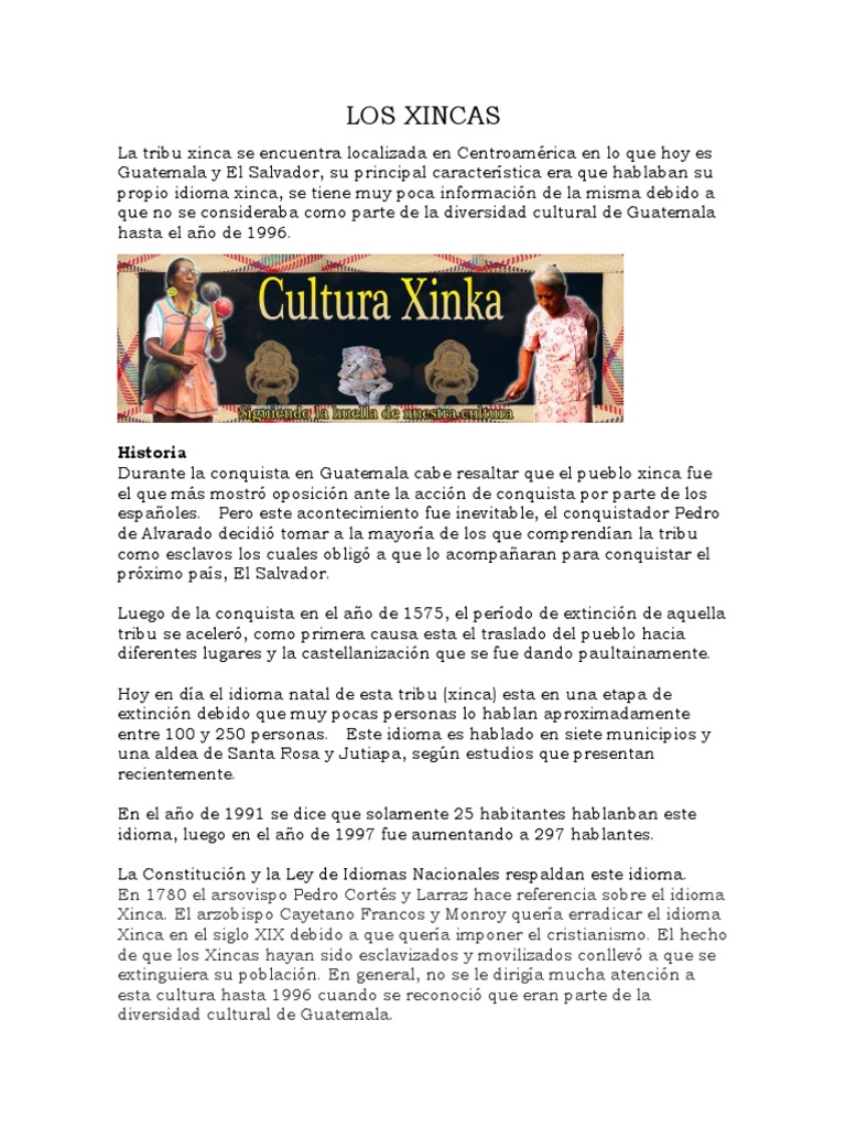 Los Xincas | PDF | Personas | Cultura (general)