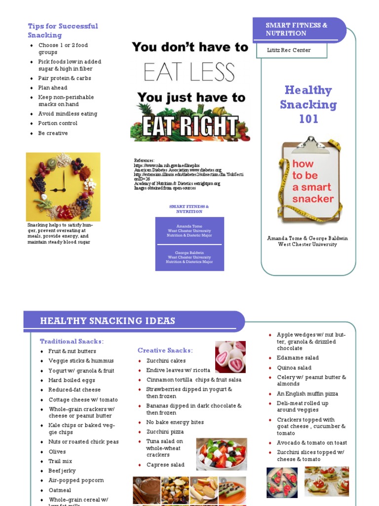 Week 6 - Healthy Snacking Brochure | PDF | Whole Grain | Salad