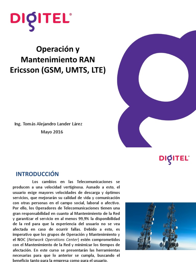 Operación y Mantenimiento RAN Ericsson (GSM, UMTS, LTE) - Presentación Final PDF | PDF | USB | Gsm