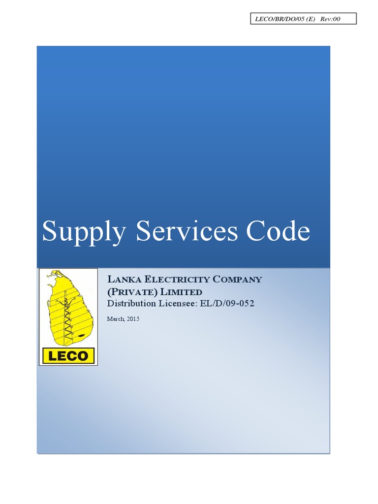 Supply Services Code (E) | PDF | Kilowatt Hour | Electric Power ...