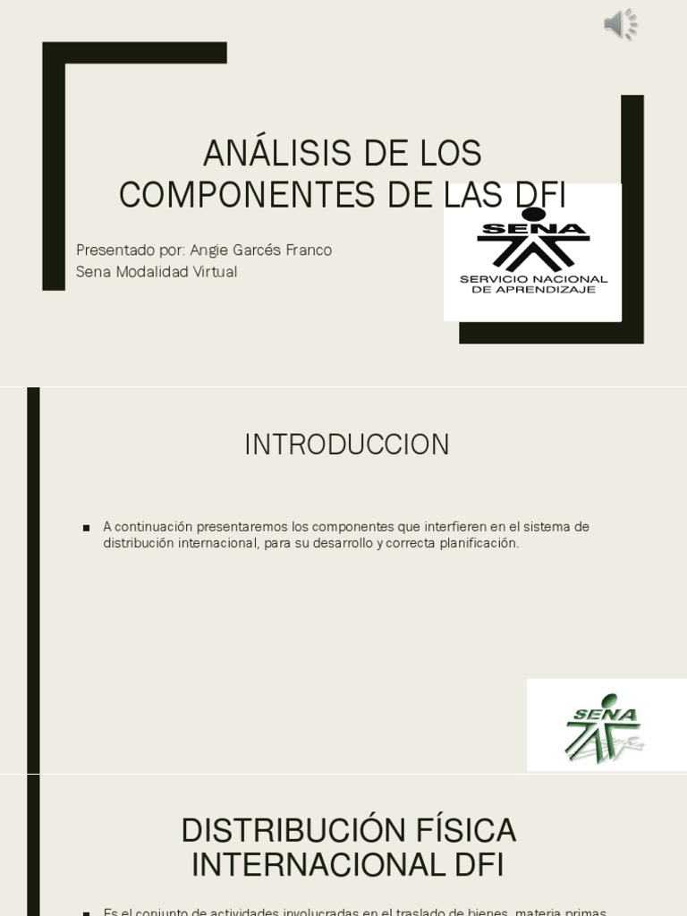 Análisis de Los Componentes de Las Dfi | PDF | Logística | Distribución ...