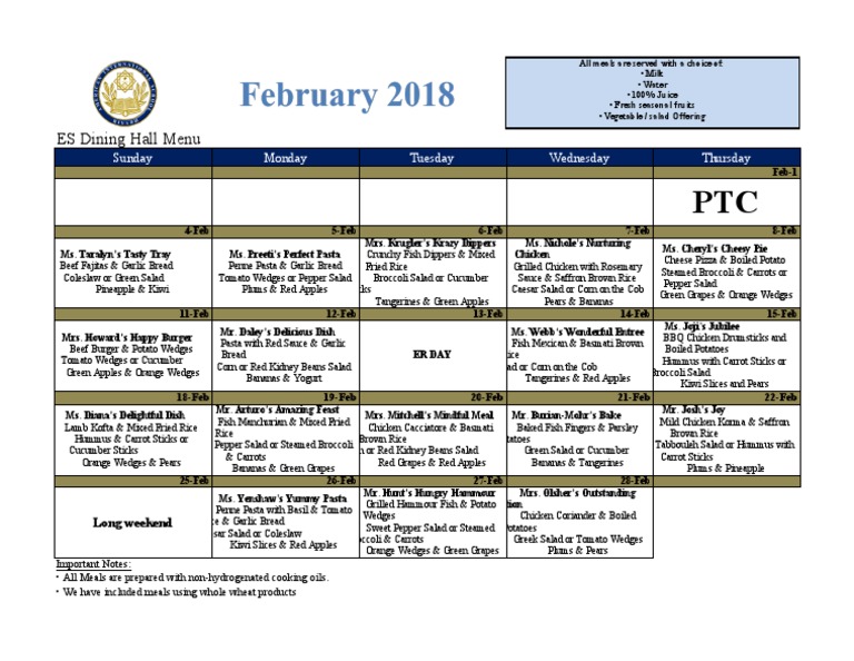 FEB Menu | PDF