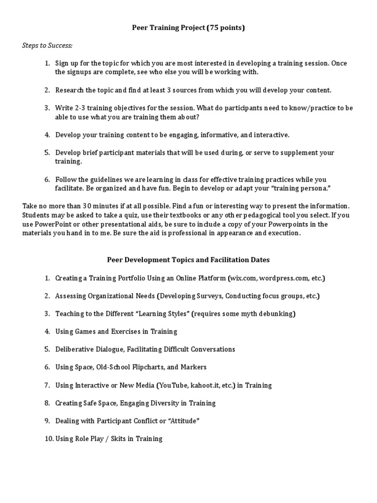 Scom 449 Peer Training | PDF