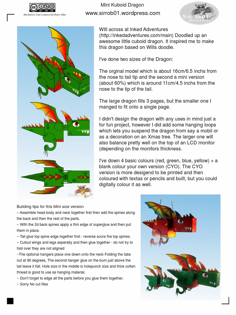 Mini Kuboid Dragon Craft Guide | PDF | Bookbinding