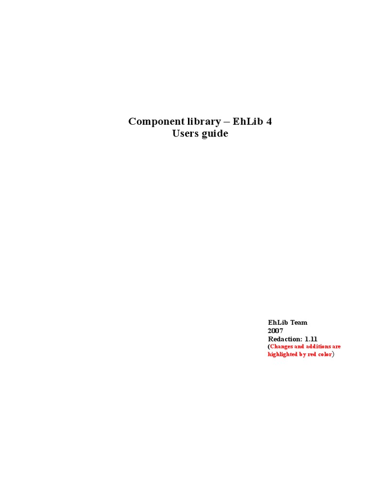 EhLib Users Guide | PDF | Computer File | C++