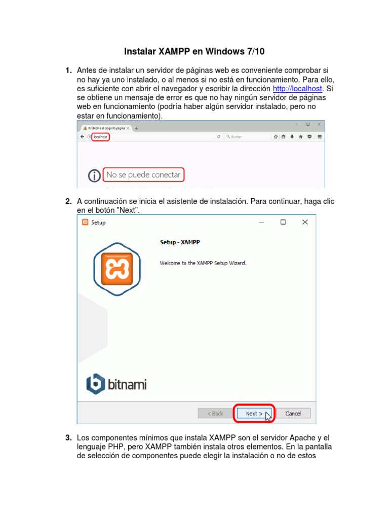 Instalar XAMPP en Windows 7 | PDF | Entorno de desarrollo integrado | Servidor HTTP Apache