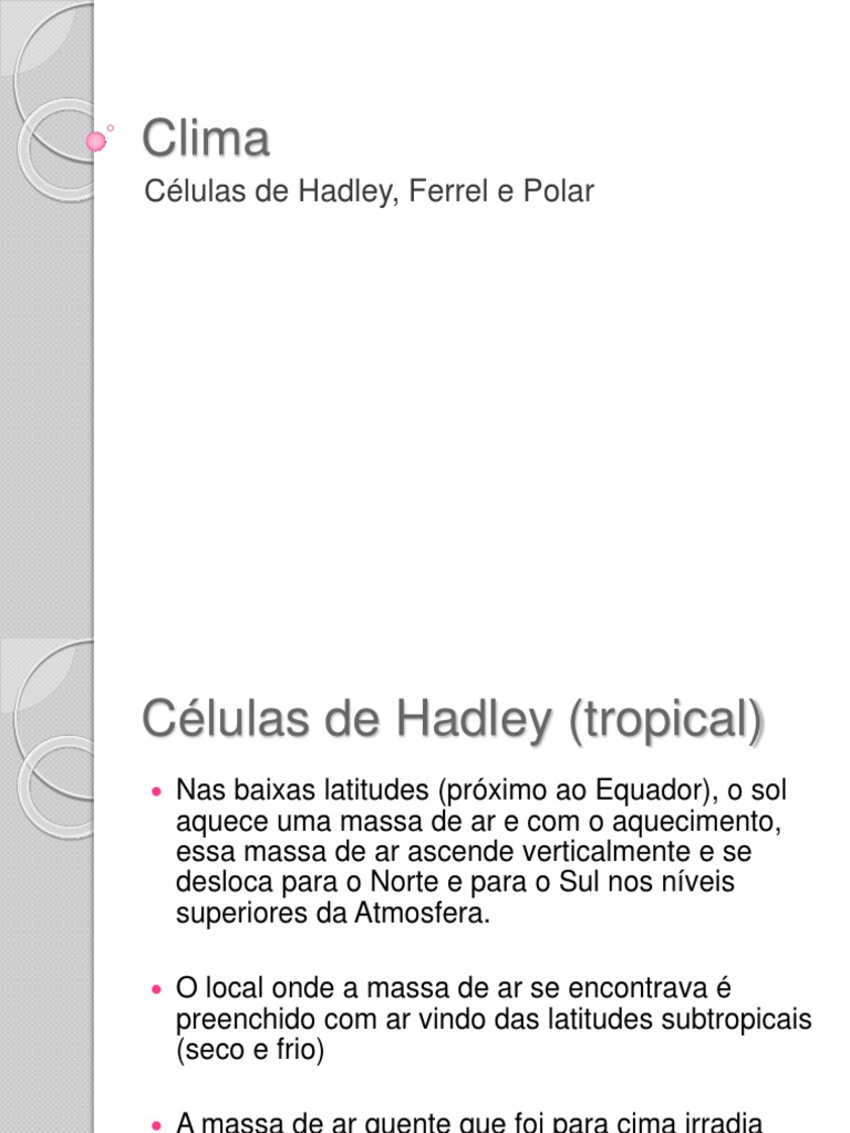Aula 4B - Células de Hadley-Ferrel-Polar | PDF | Céu | Geografia Física
