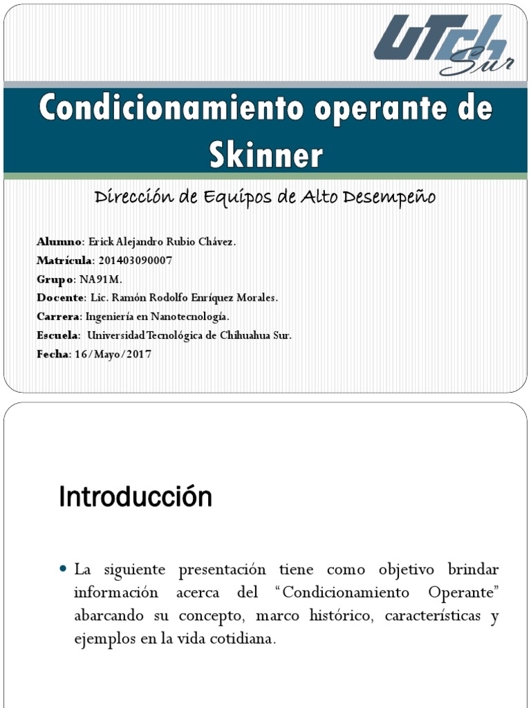 Condicionamiento Operante de Skinner | PDF | Escuelas psicologicas | Sicología
