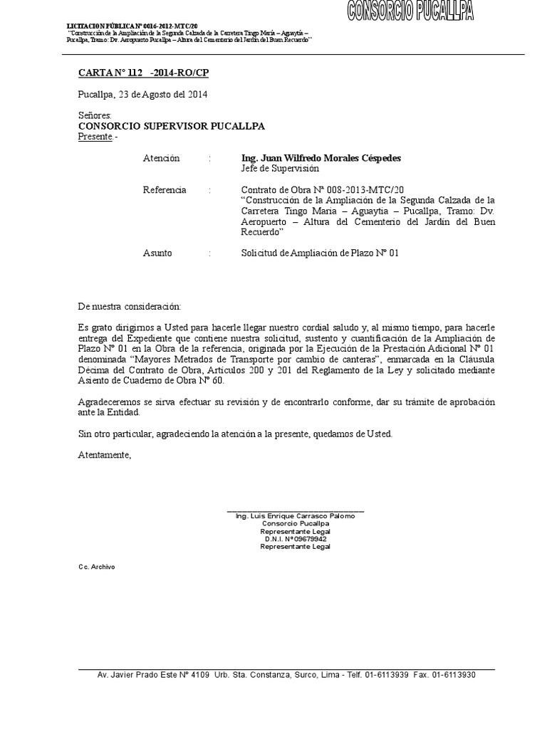 Carta Solicitud Ampliación Plazo 01 Pdf