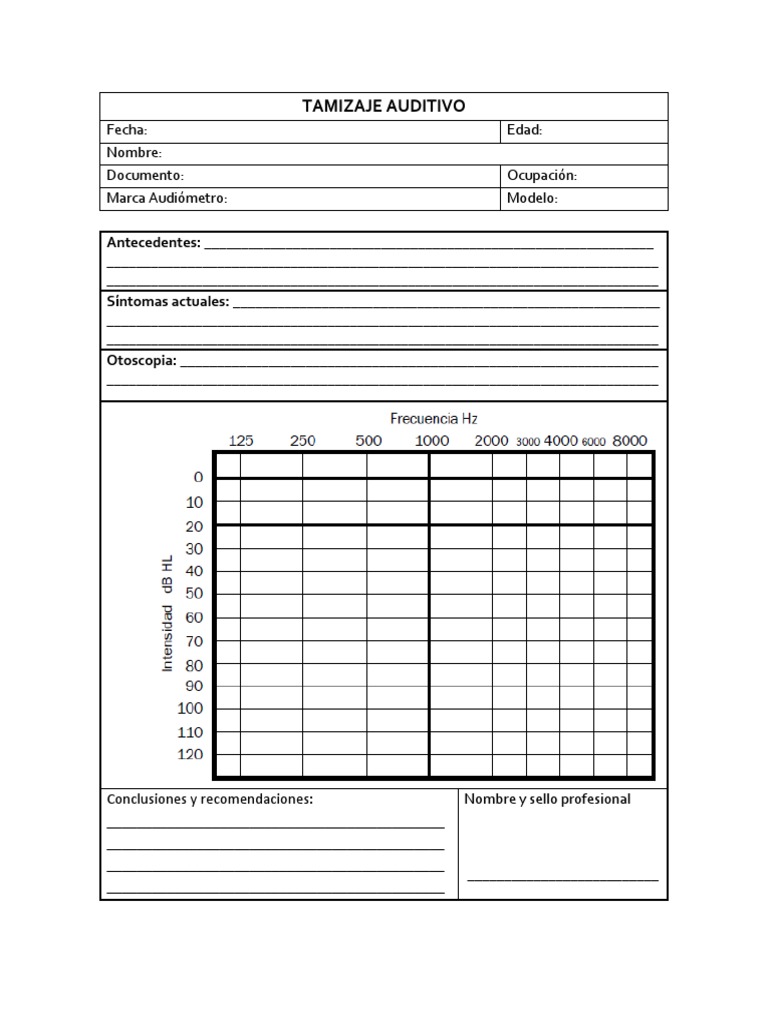 Formato Tamizaje Auditivo Pdf