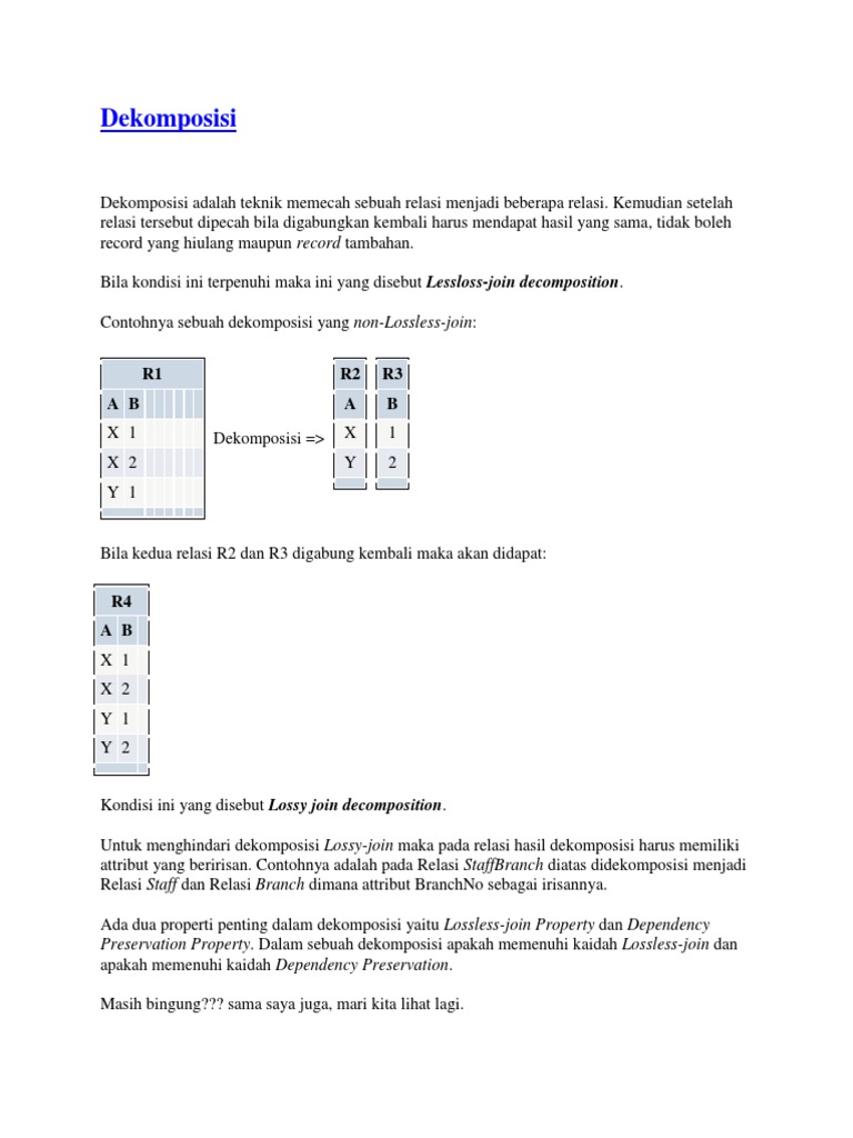Dekomposisi | PDF | Metode & Bahan Ajar