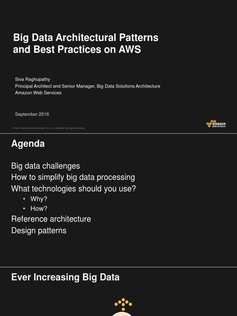 Big Data Architectural Patterns and Best Practices On AWS Presentation | PDF | Apache Spark ...