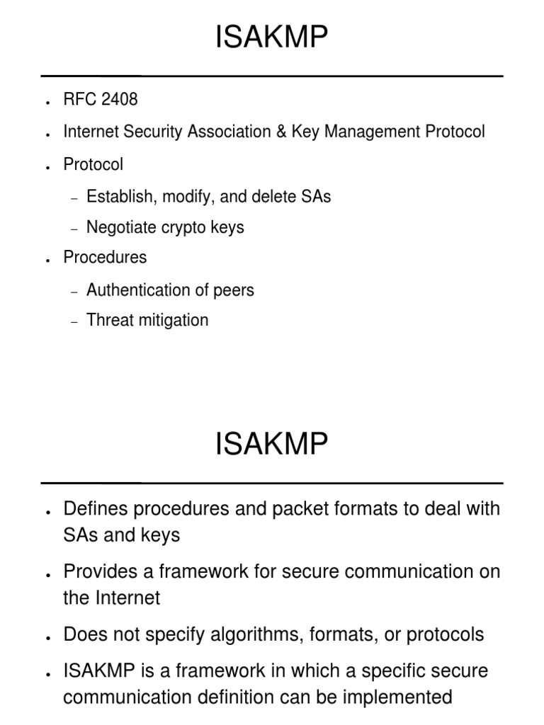 8 2 5 IPSec-ISAKMP | PDF | Secure Communication | Communications Protocols