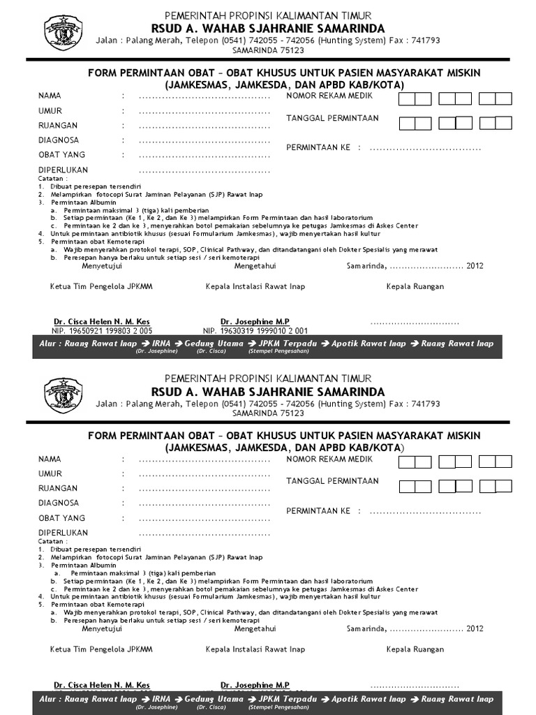 Form Permintaan Obat Khusus AWS | PDF