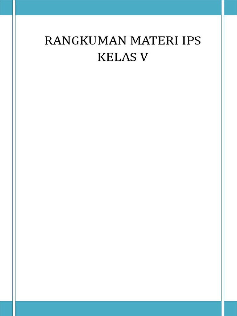 Rangkuman Materi Ips Kelas V | PDF | Kajian Bahasa Asing