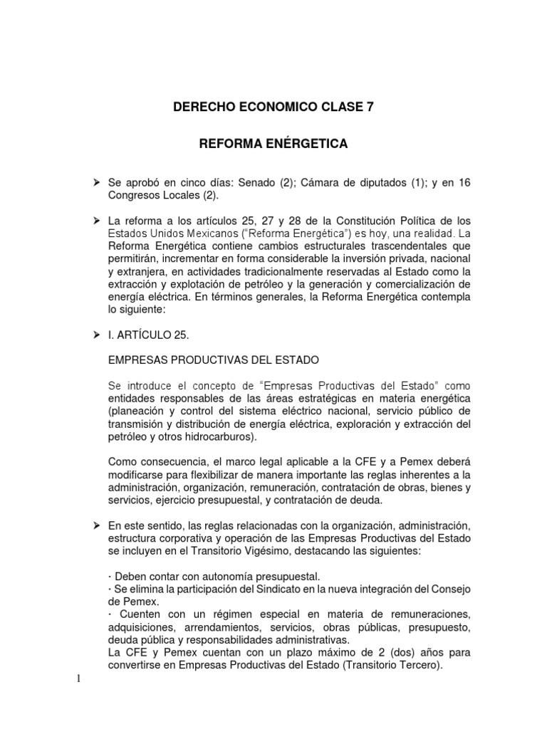 Reforma Energética en México: Claves y Cambios | PDF | Petróleo | Gas ...
