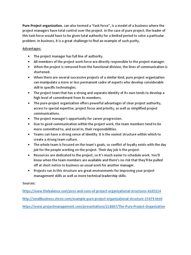 Pure Project Organization | PDF