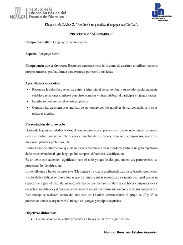 Act. 2 Bloque 4 | PDF | Jardín de infancia | Science