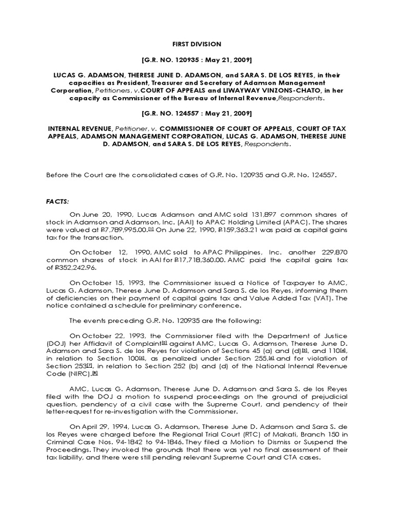 Lucas Adamson Et Al Vs CA | PDF | Jurisdiction | Lawsuit