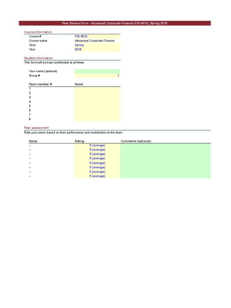 Peer Review Form Template v2 | PDF