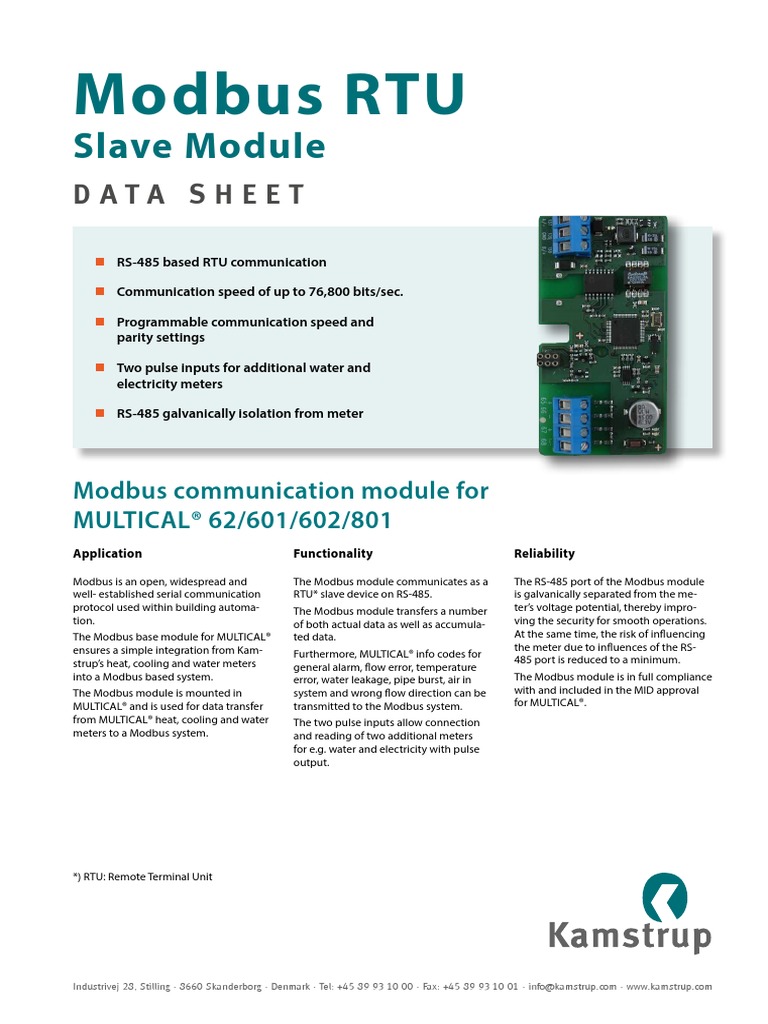 MODBUS Datasheet | PDF | Bit | Integer (Computer Science)