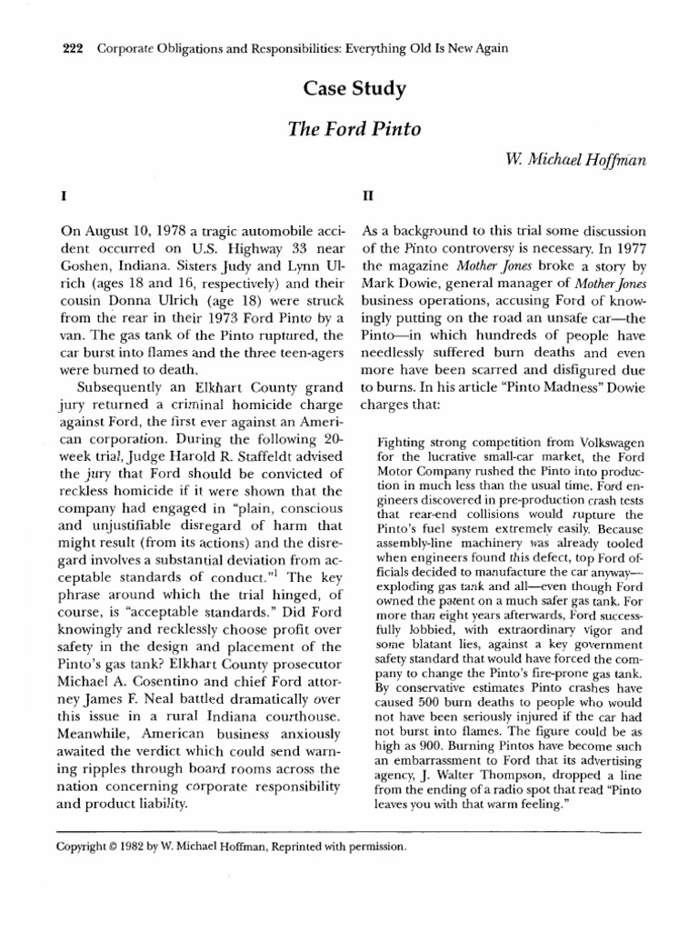 Case Ford Pinto | PDF