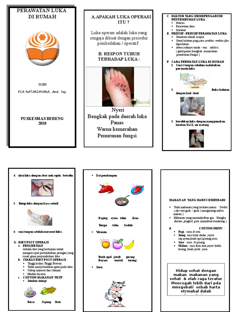 Leaflet Perawatan Luka Post Operasi Dirumah | PDF