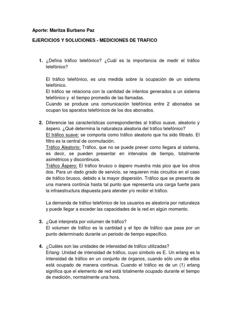 Defina Tráfico Telefónico | PDF | Telecomunicaciones | Informática