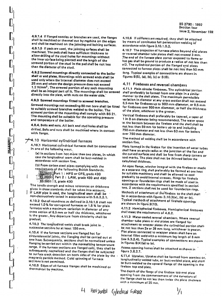 Bs 2790 Cylindrical Furnace Workmanship | PDF
