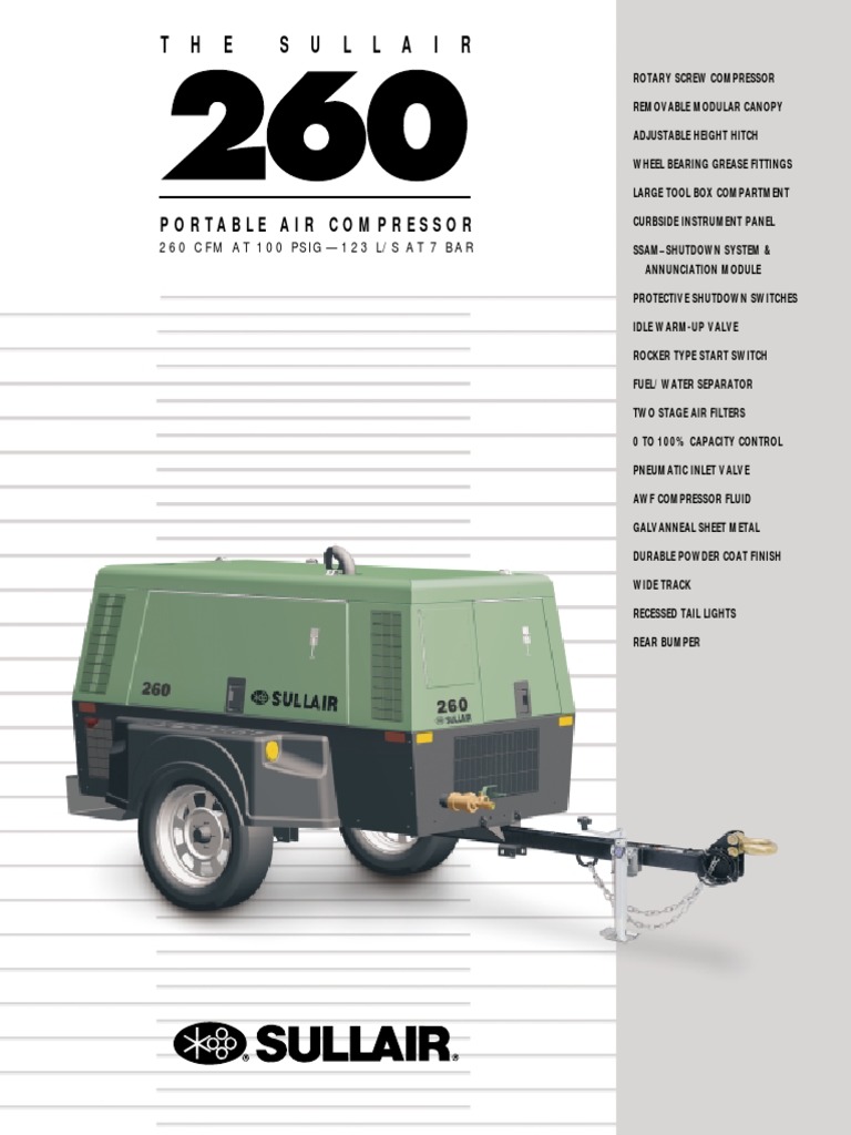 Compresor Sullair 260 | PDF | Engines | Bearing (Mechanical)