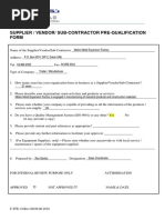 Pre - Qualification Document Sample | PDF | Sales | Pricing