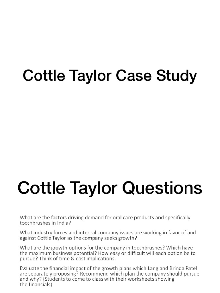 Cottle Taylor Questions | PDF