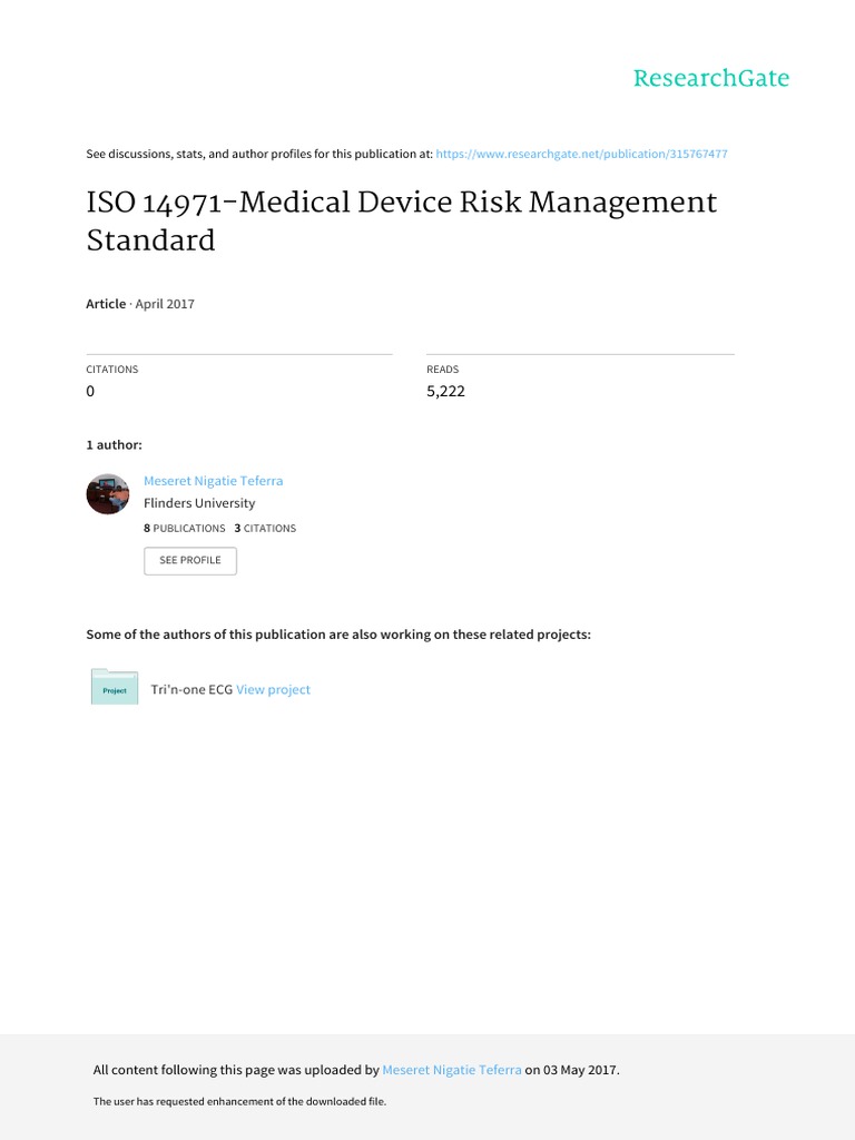 Iso 14971 8-B2017065 | PDF | Risk Management | Medical Device