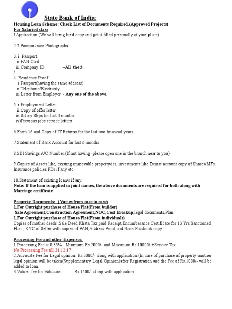 Approved Legally Cleared Projects.H.L.sbi - Nov.17 (MCLR 7.95%) Check ...