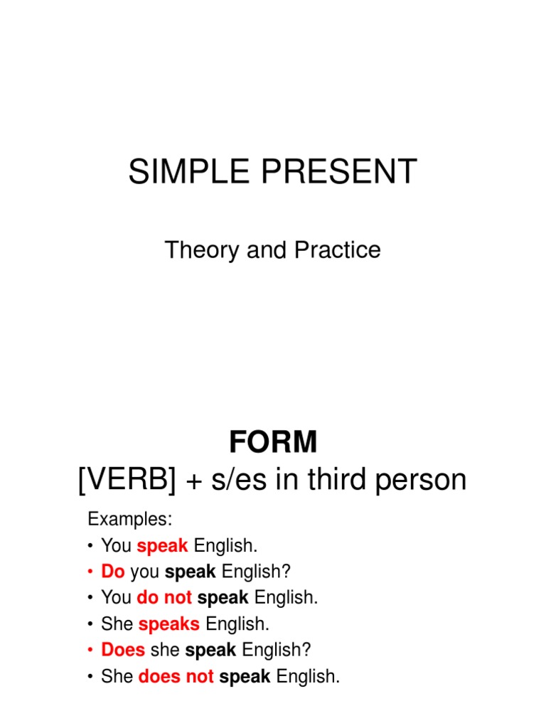 Simple Present: Theory and Practice | PDF | Grammatical Tense ...