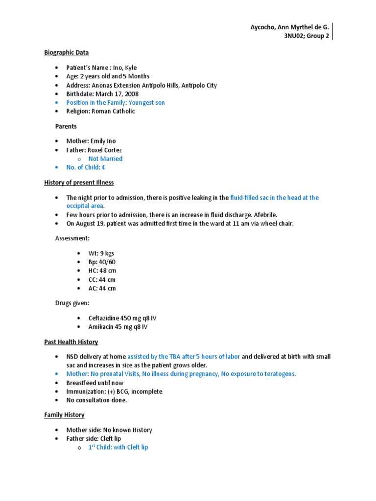 Kyle Ino: Pediatric Health Overview | PDF | Self-Improvement