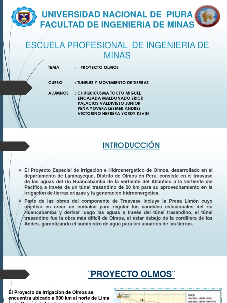 Proyecto Olmos PDF | PDF | Riego | Túnel