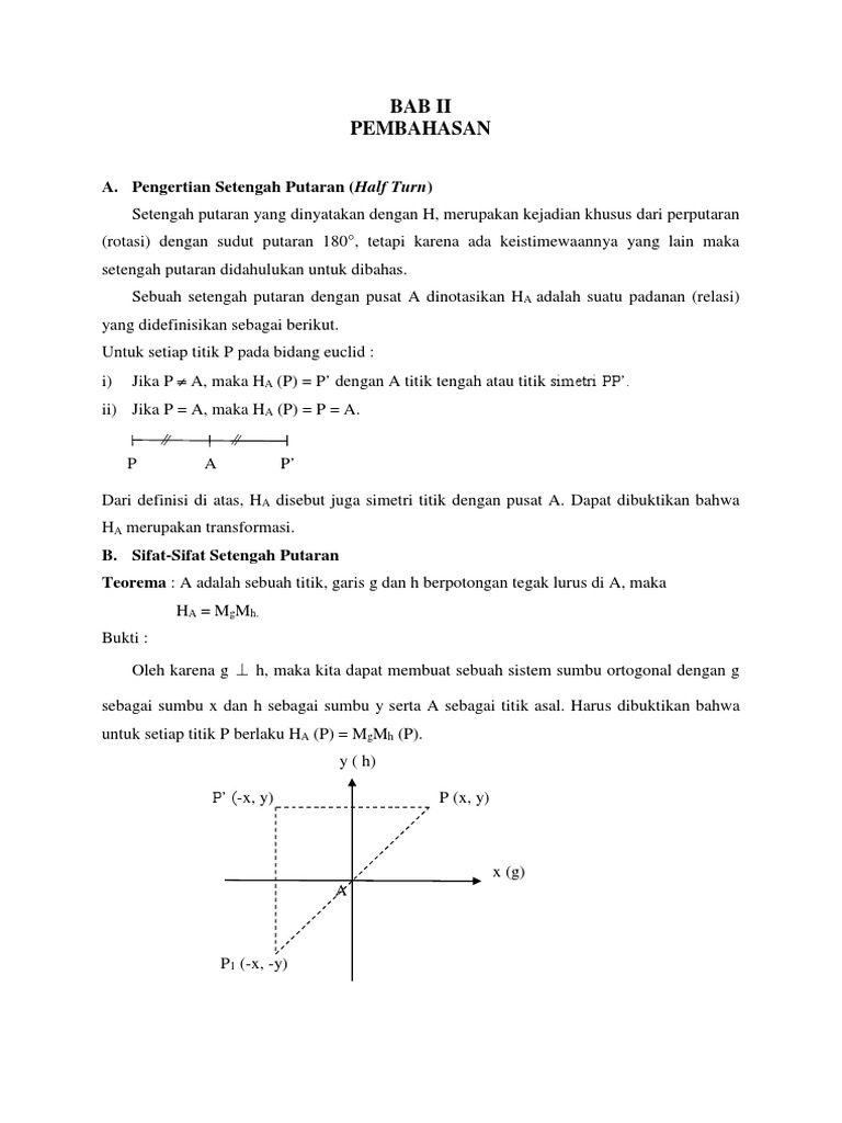 Definisi dan Sifat Setengah Putaran | PDF